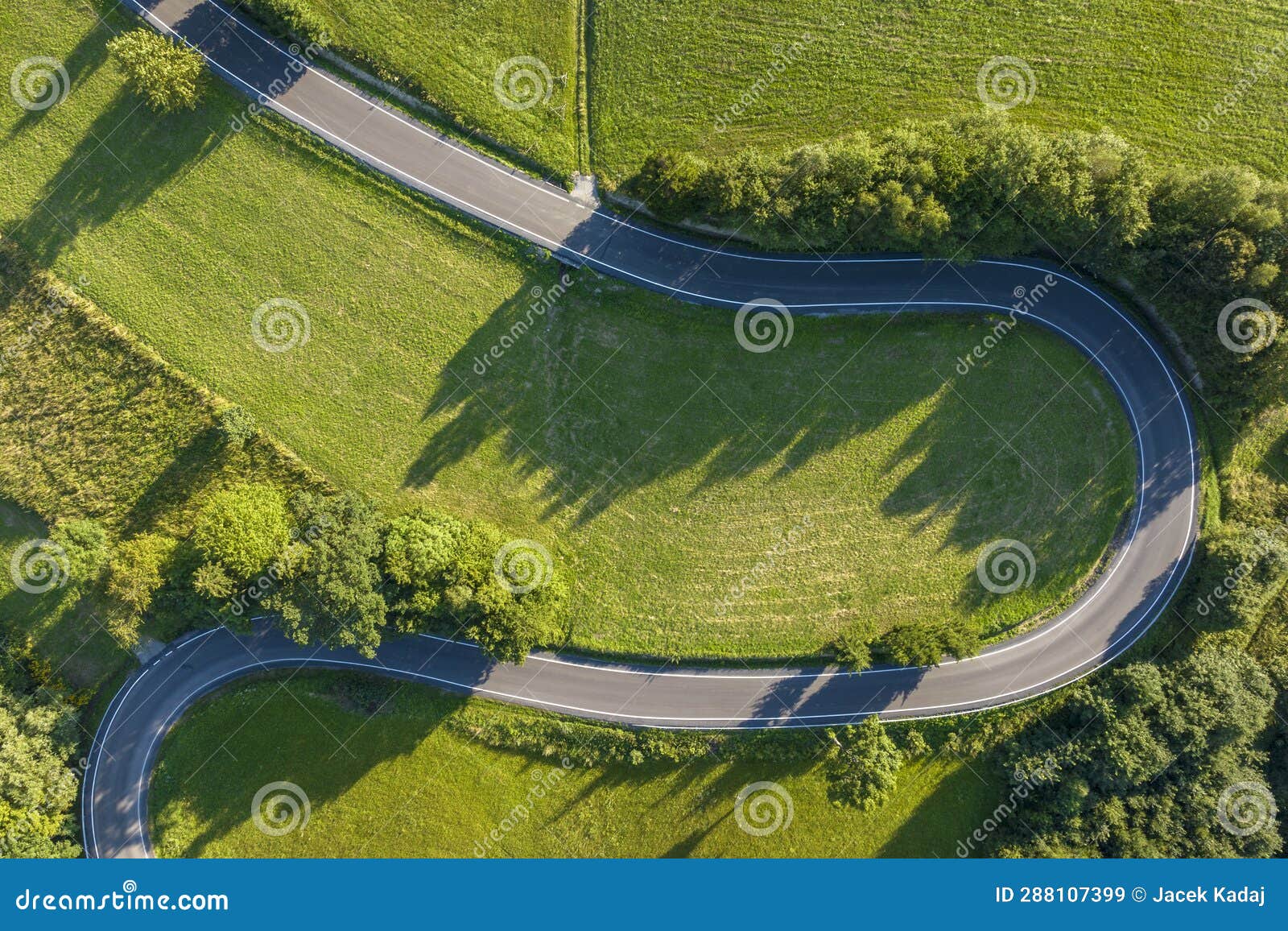 Winding Road Seen from Above Stock Image - Image of forest, panorama ...