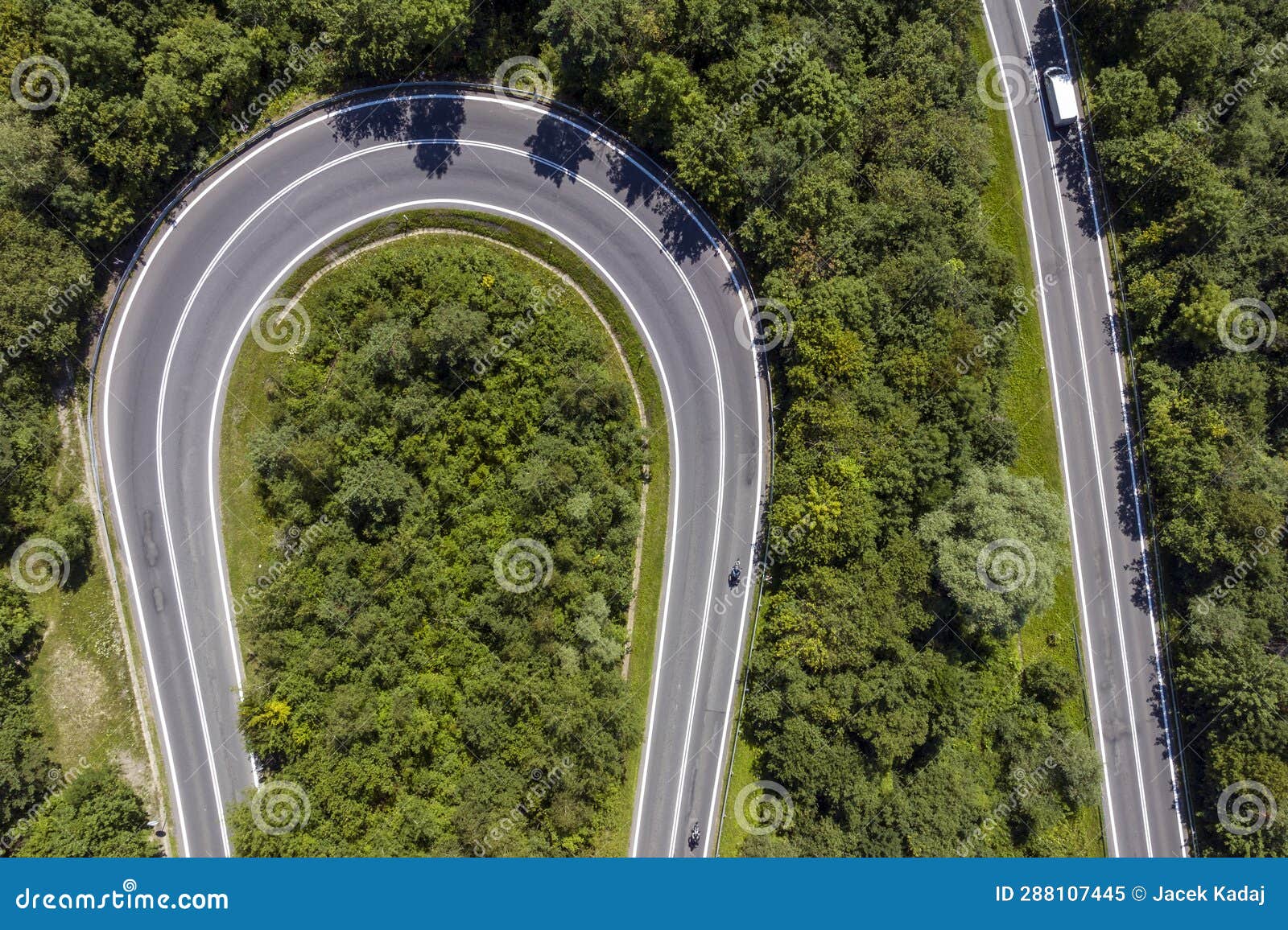 Winding Road Seen from Above Stock Image - Image of drone, angle: 288107445