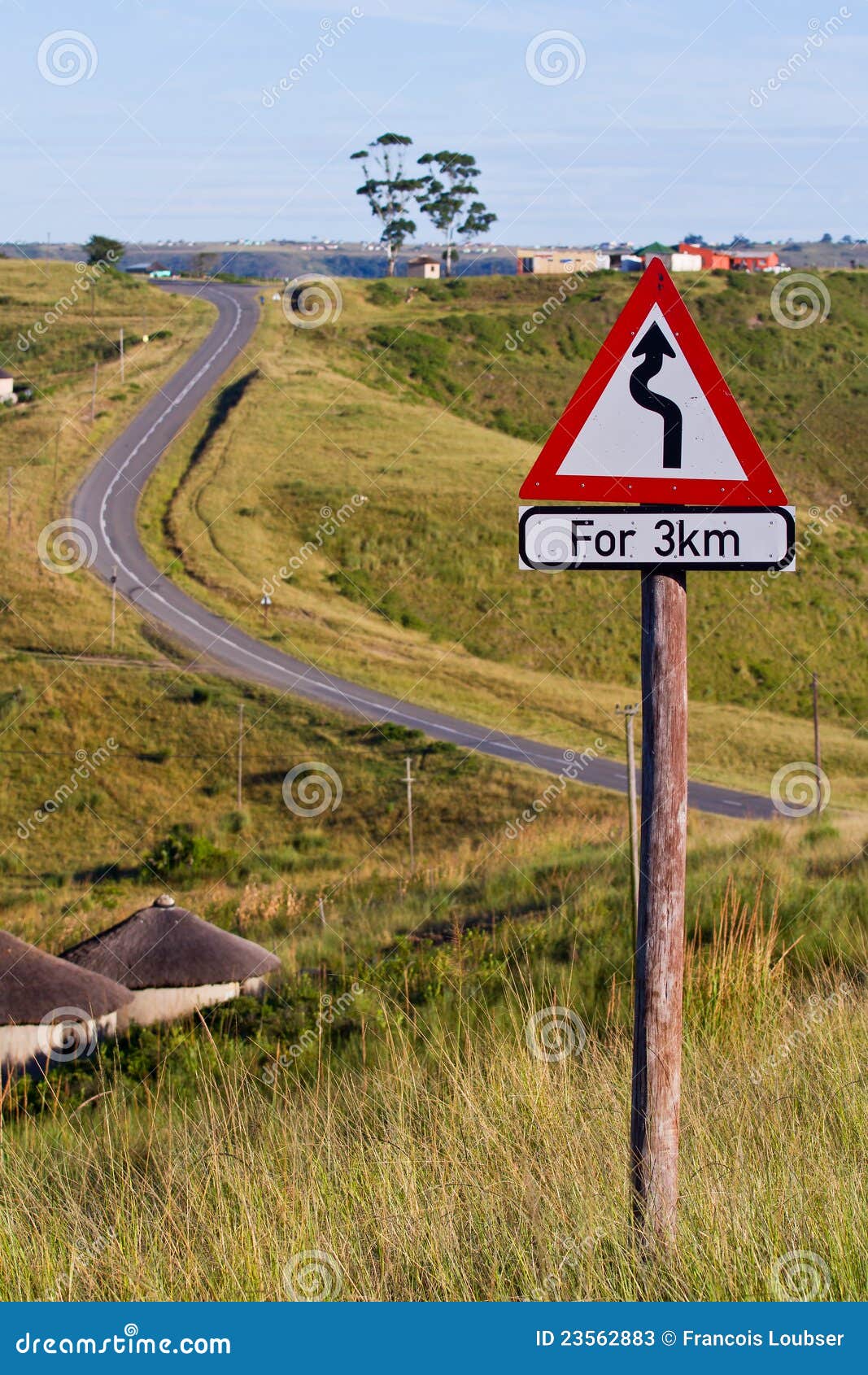Winding Road Sign stock image. Image of curves, caution - 23562883