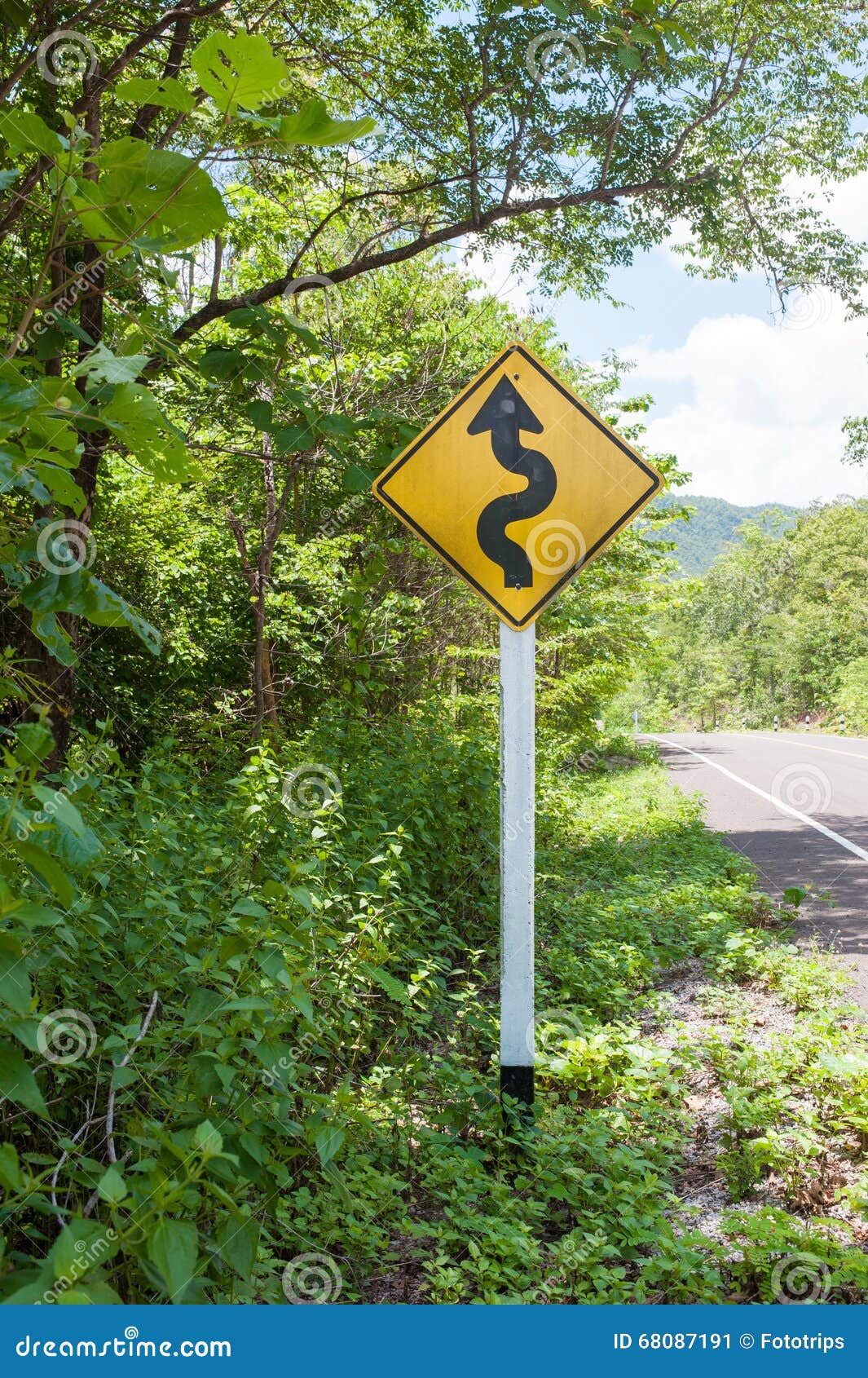 Winding Road Sign stock image. Image of action, banner - 68087191