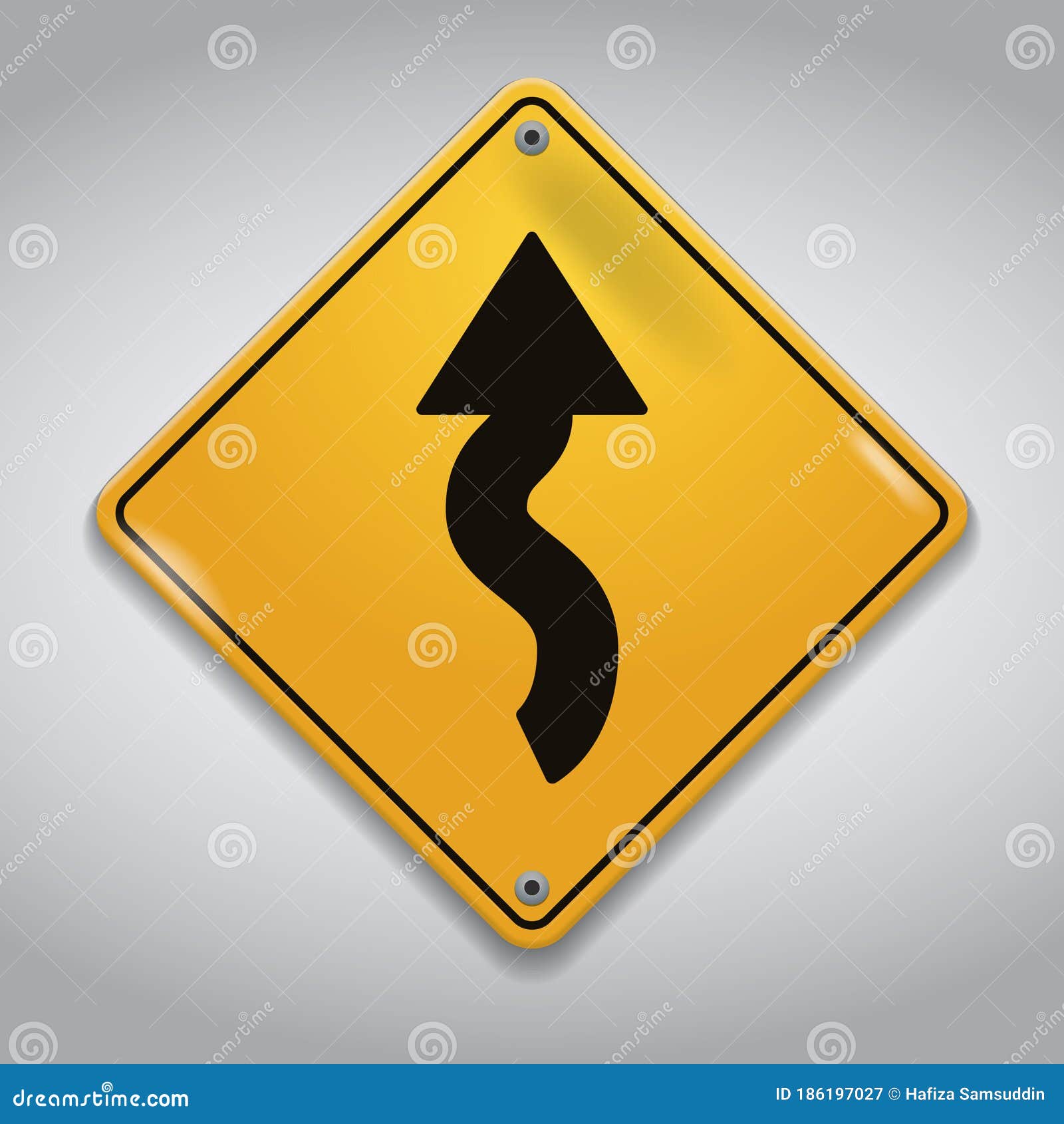 Winding Road Sign. Vector Illustration Decorative Design Stock Vector ...