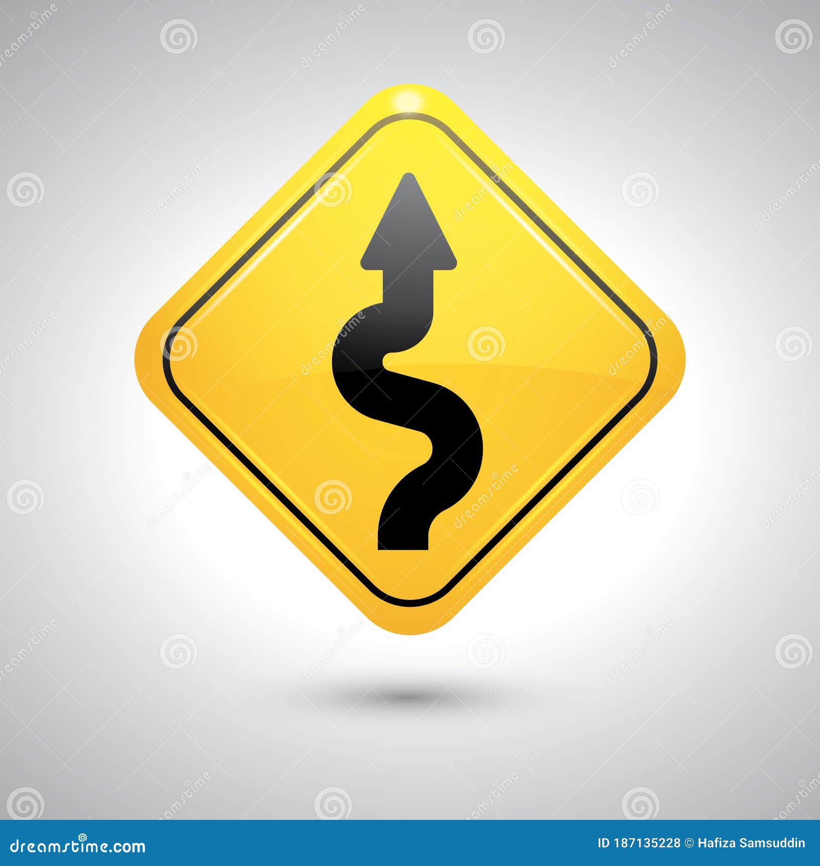 Winding Road Sign. Vector Illustration Decorative Design Stock Vector ...