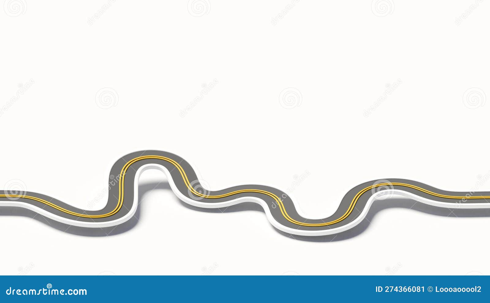 Winding Road Timeline Concept. 3d Rendering Stock Illustration ...