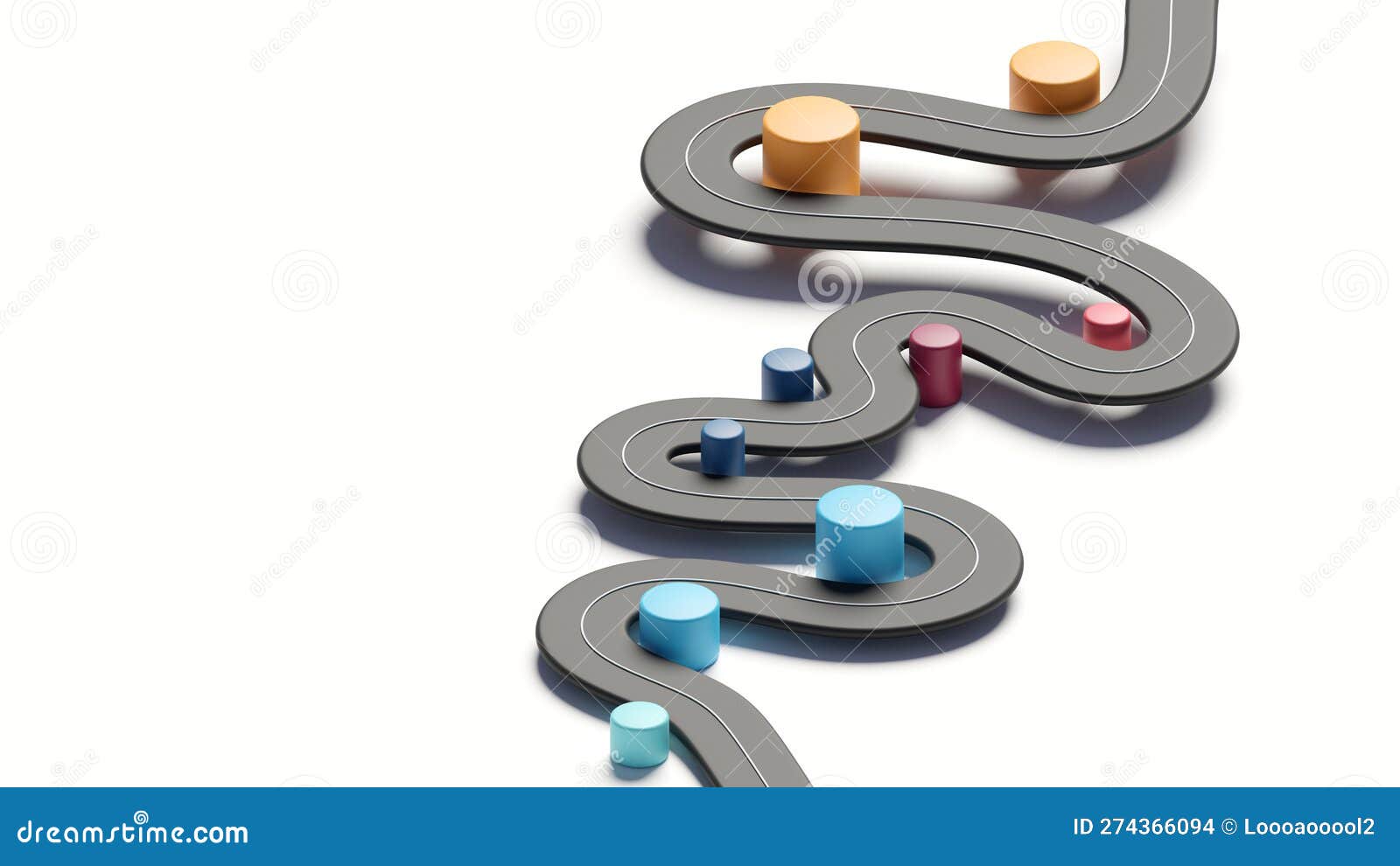 Winding Road Timeline Concept. Strategy Solution Concept Stock ...