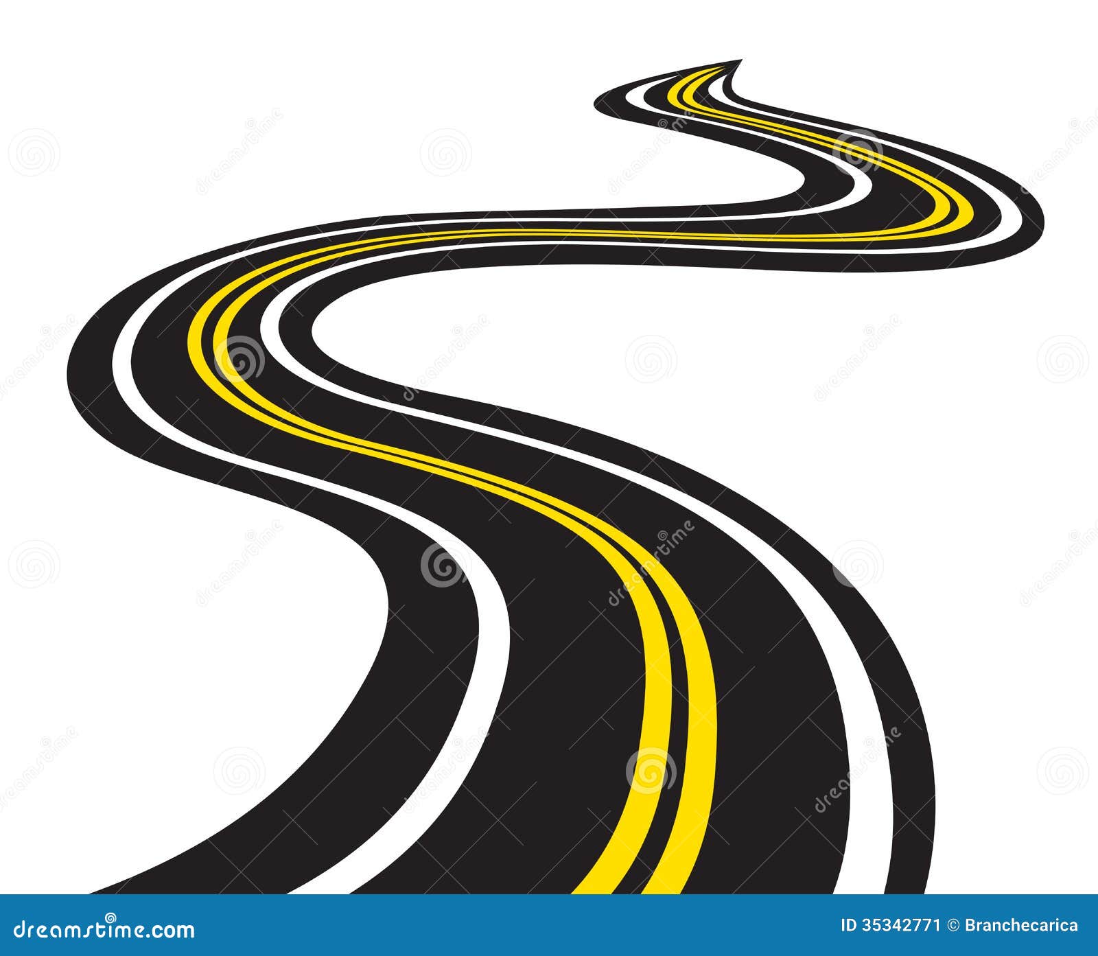 Winding road stock vector. Illustration of forward, freedom - 35342771