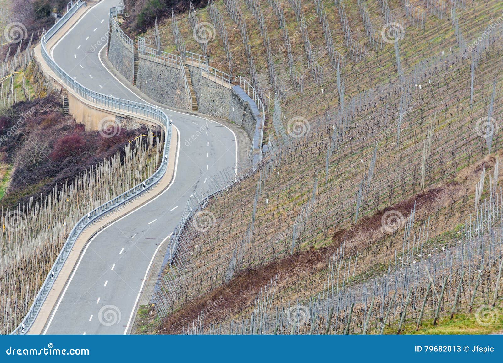 Winding Road through Vineyards Stock Image - Image of landscape, path ...