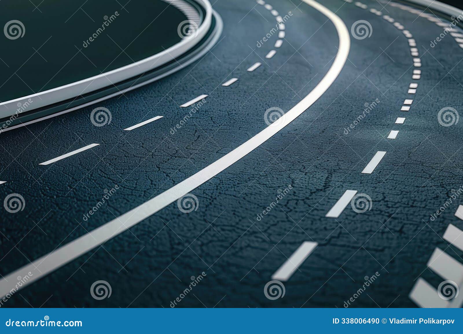A Winding Road with White Lines and Markings Stock Photo - Image of ...