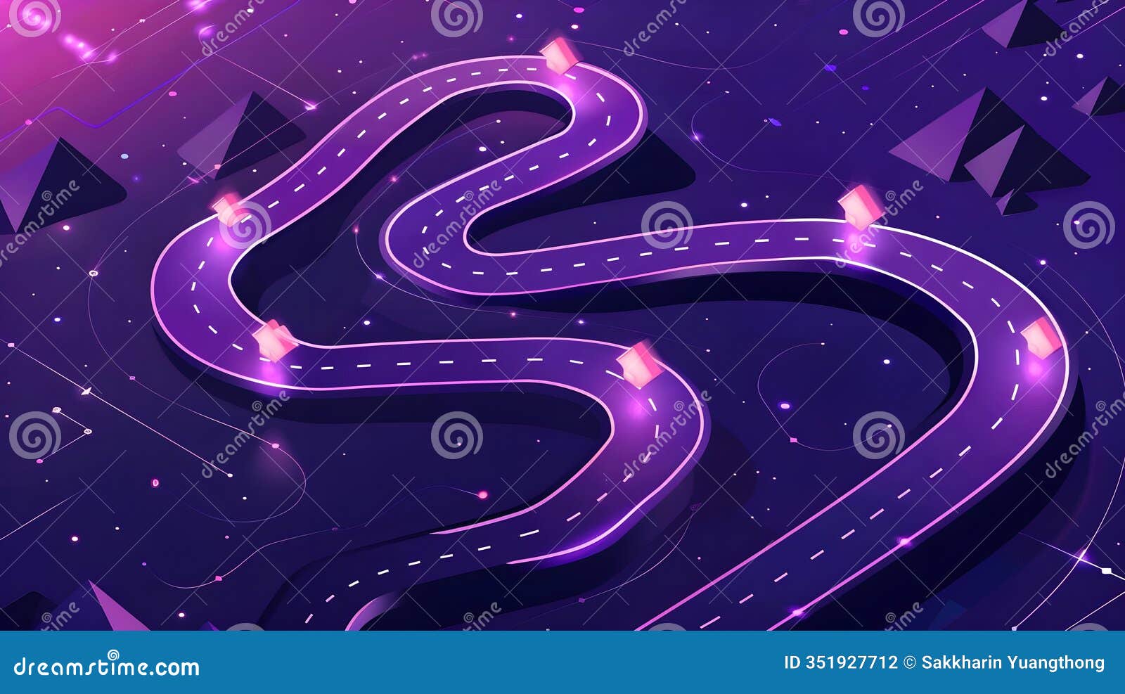 Winding Roadmap Timeline Visual Representation Stock Illustration ...