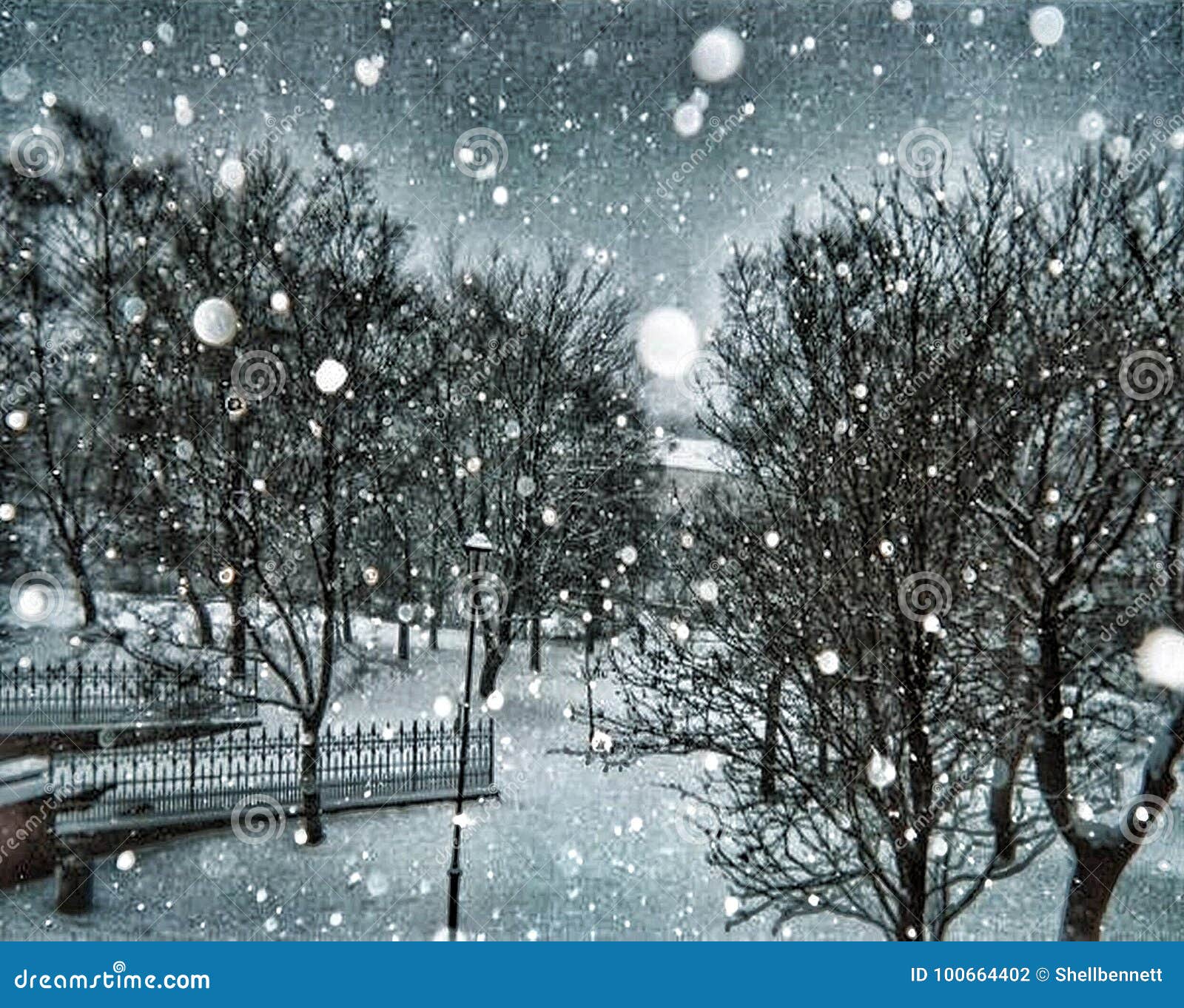 Winding Snowscene stock photo. Image of outdoors, scenery - 100664402