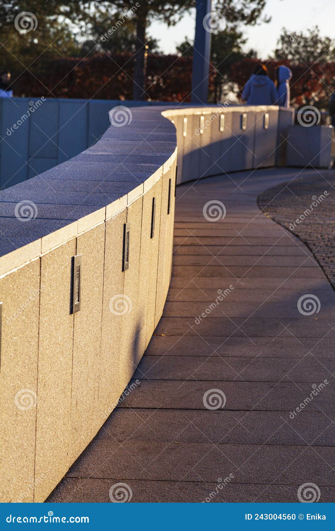 Winding Stone Path with a Curb in the Park Stock Photo - Image of ...