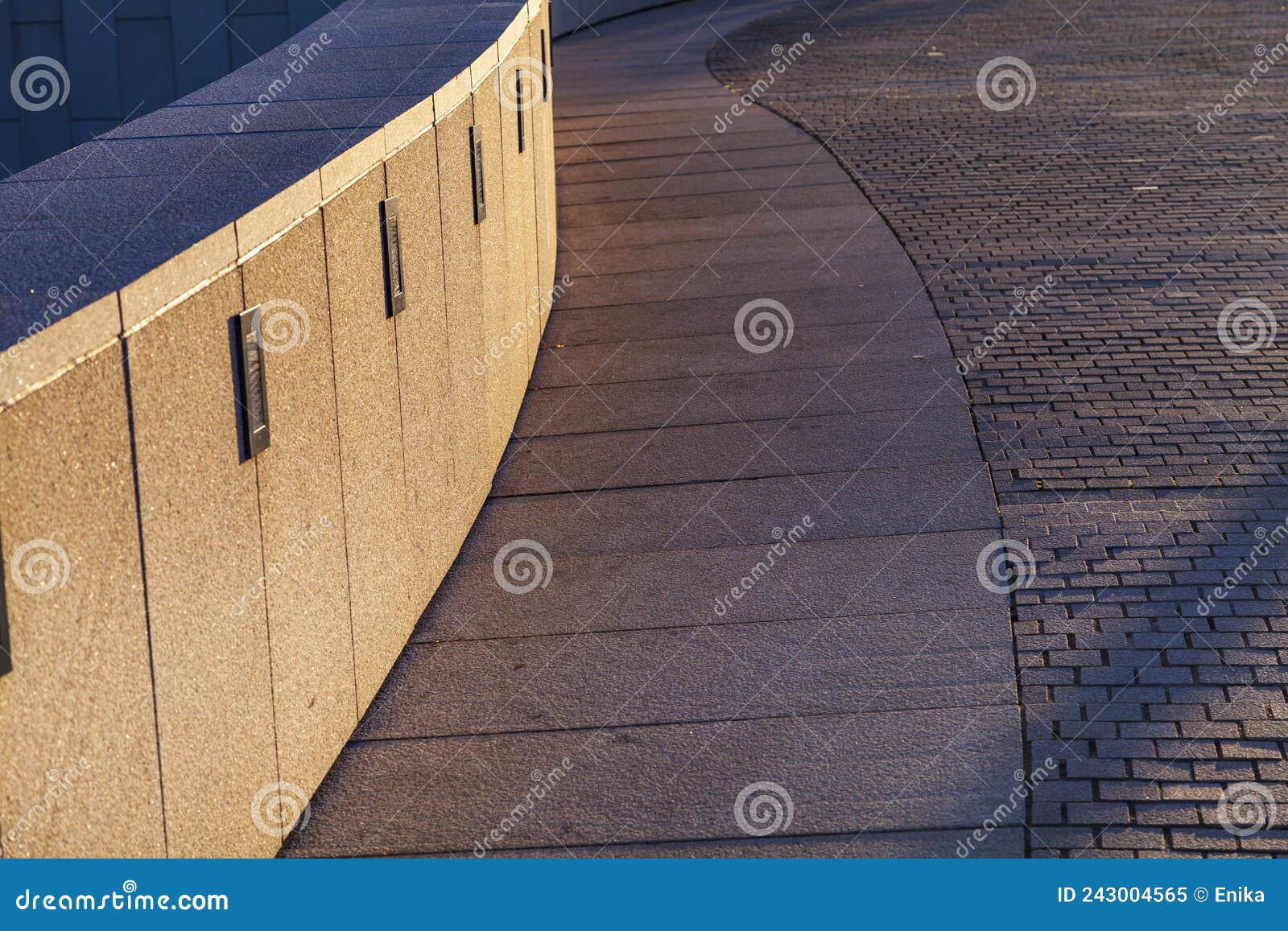 Winding Stone Path with a Curb in the Park Stock Image - Image of park ...