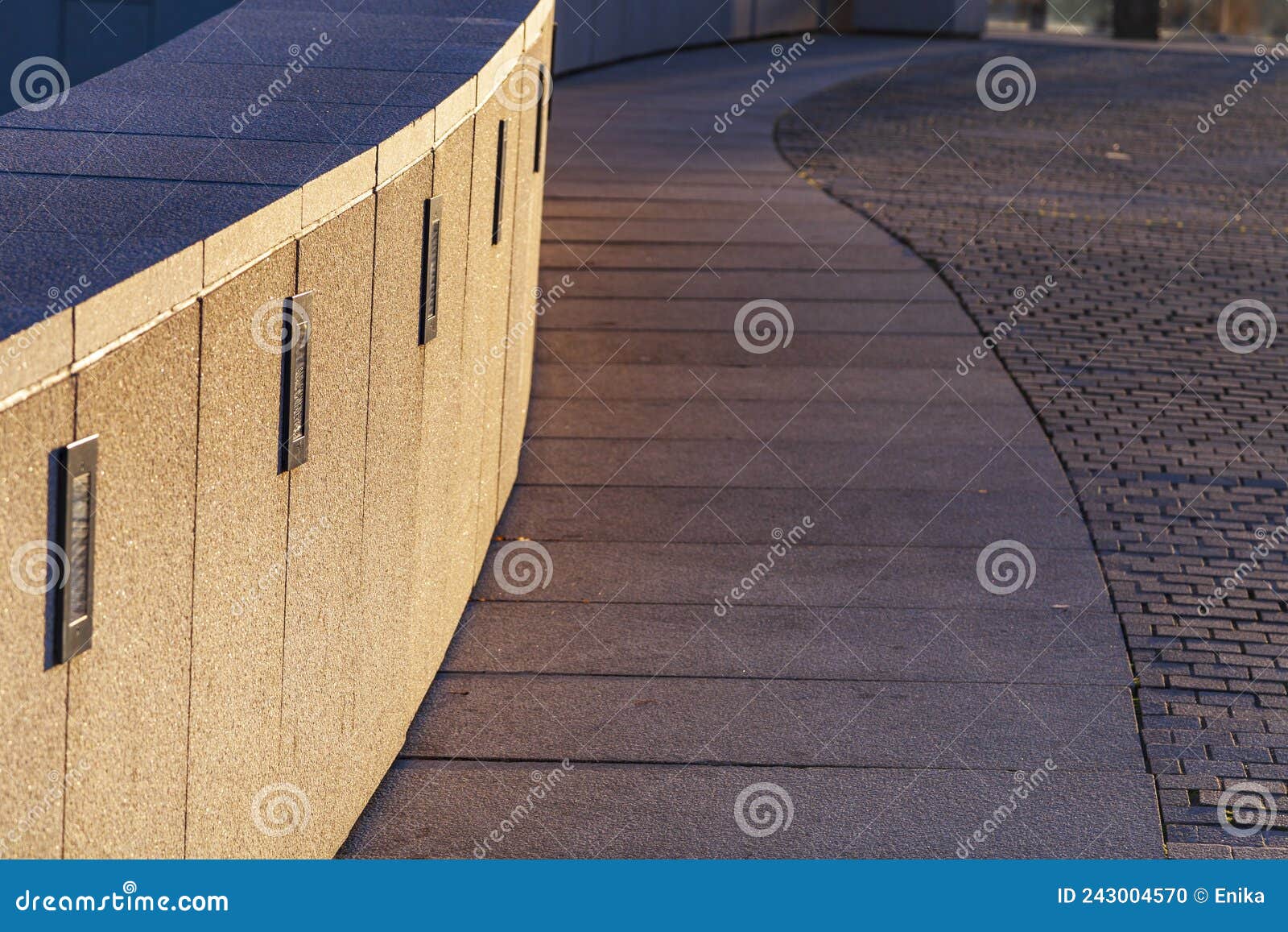 Winding Stone Path with a Curb in the Park Stock Photo - Image of ...