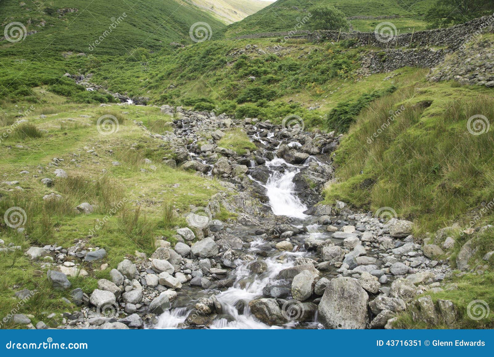 Winding Stream through the Hills Stock Image - Image of scene, mountain ...