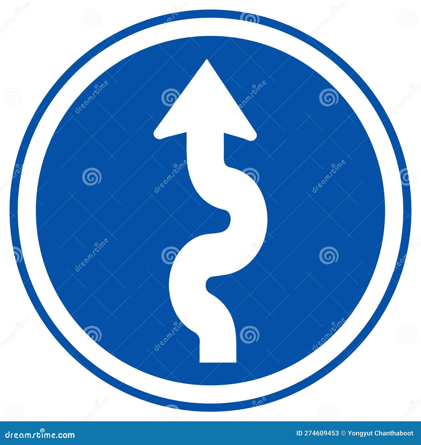 Winding Traffic Road Sign,Vector Illustration, Isolate on White ...