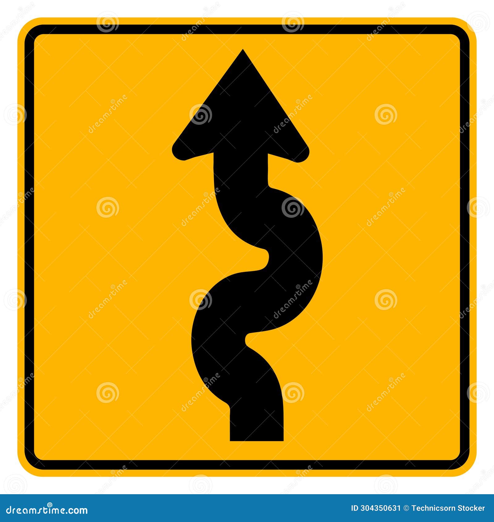 Winding Traffic Road Sign,Vector Illustration, Isolate on White ...