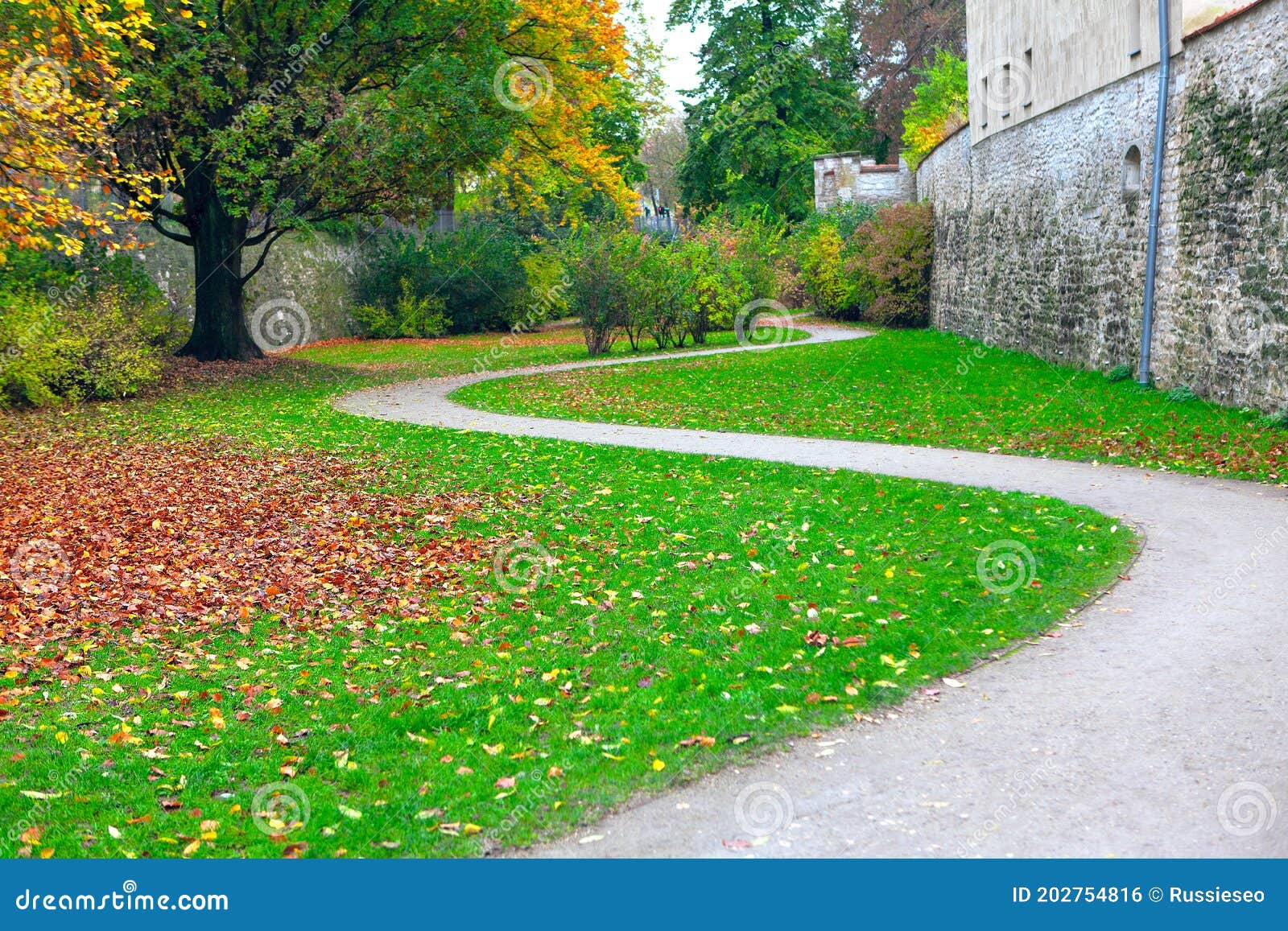 Winding walking path stock photo. Image of autumn, outdoor - 202754816