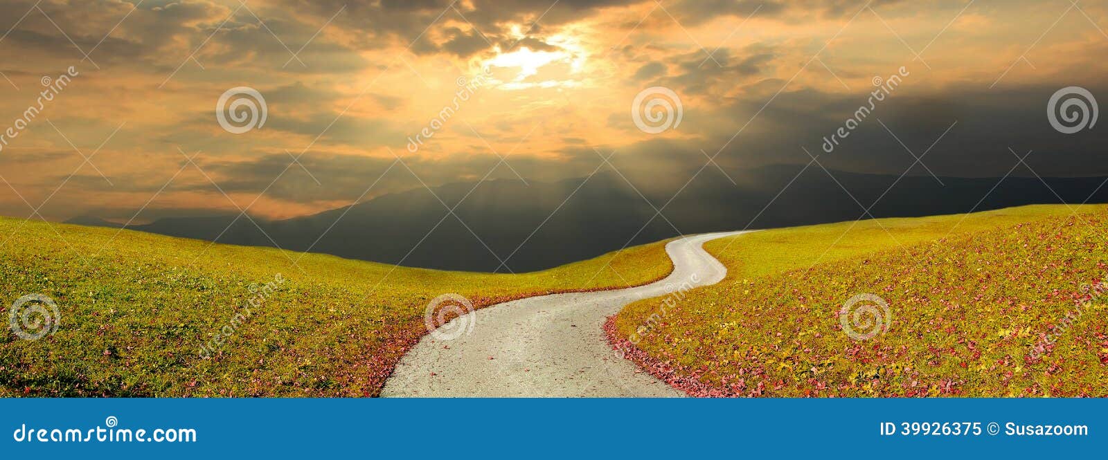 Winding way and sunset sky stock image. Image of trip - 39926375