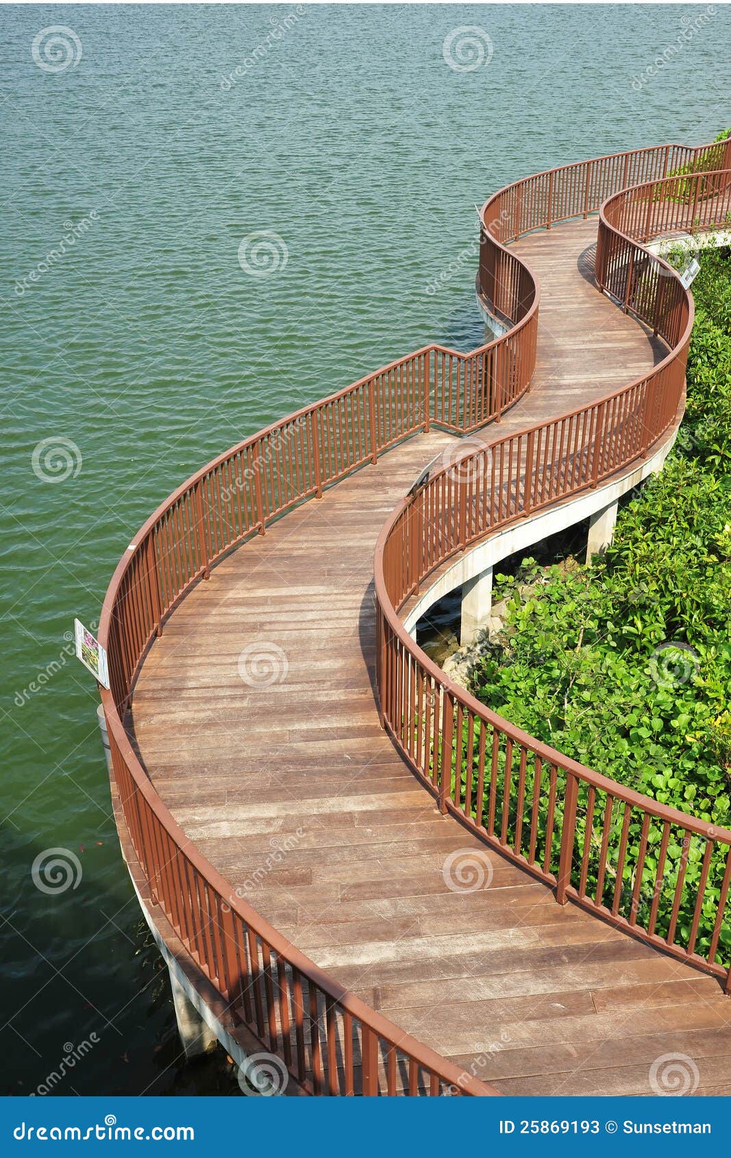 Winding Wooden Bridge stock image. Image of bridge, curving - 25869193