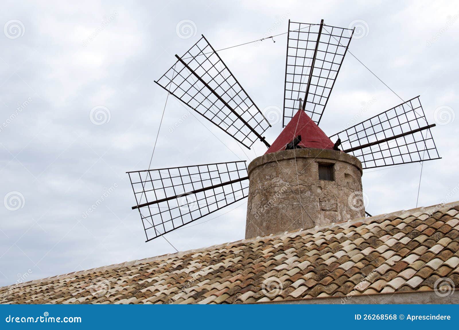Windmill stock photo. Image of sicilian, italy, marsala - 26268568
