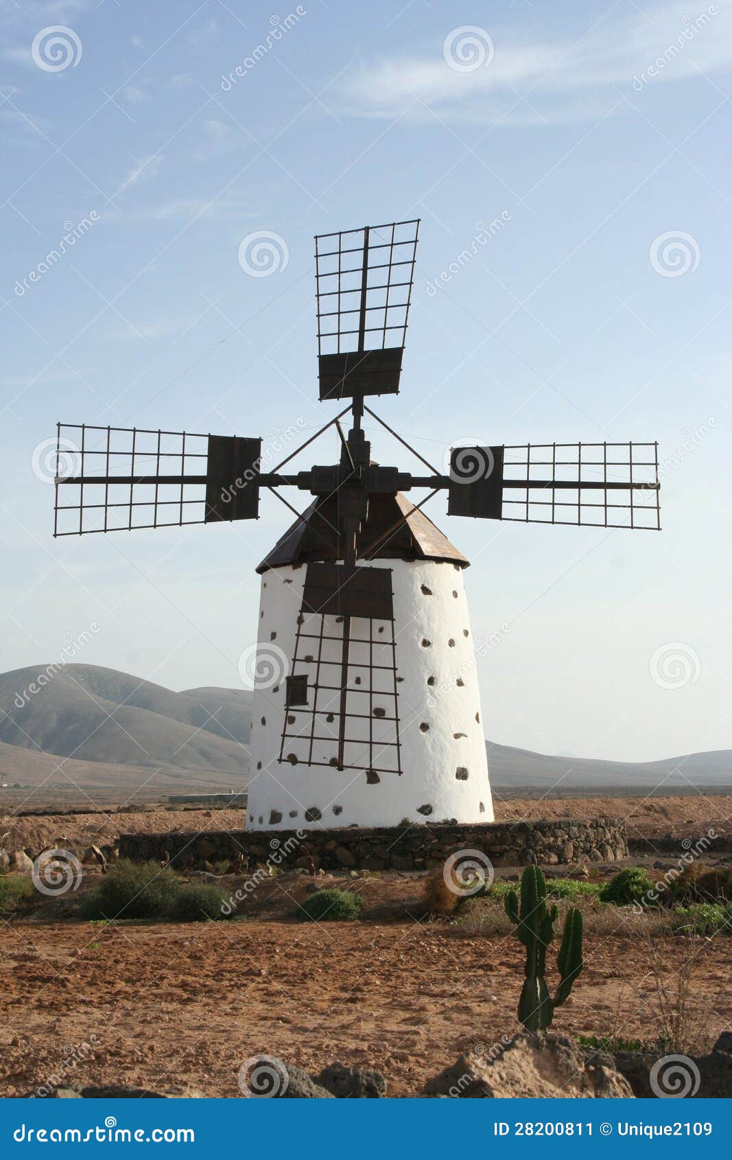 Windmill stock image. Image of mill, volcanic, fuerteventura - 28200811