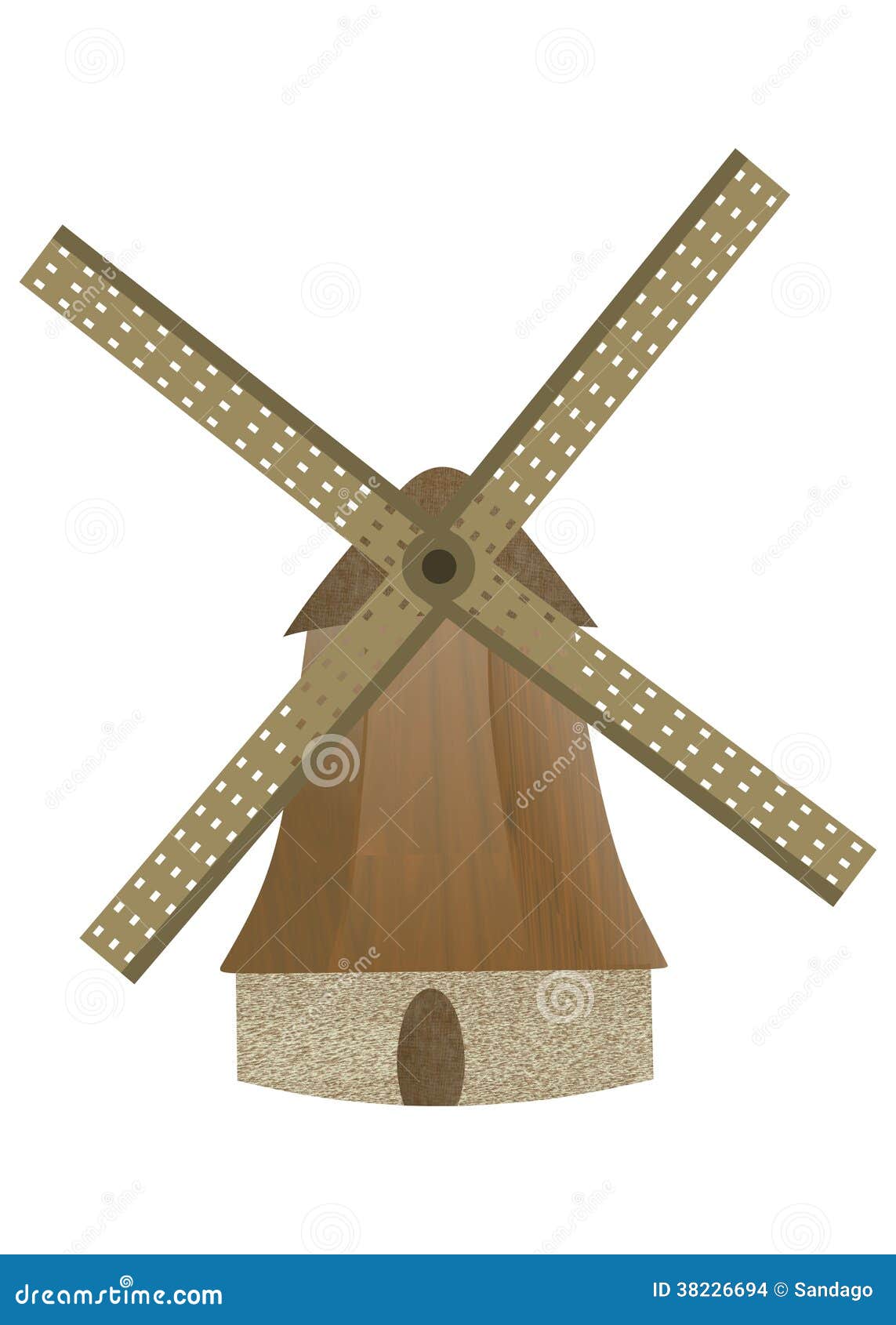 Windmill stock illustration. Illustration of stone, country - 38226694