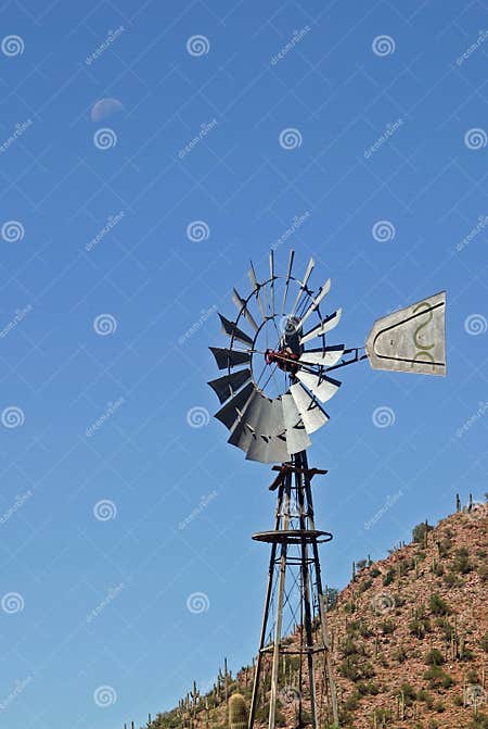 Windmill stock photo. Image of windmill, herding, saguaro - 387086