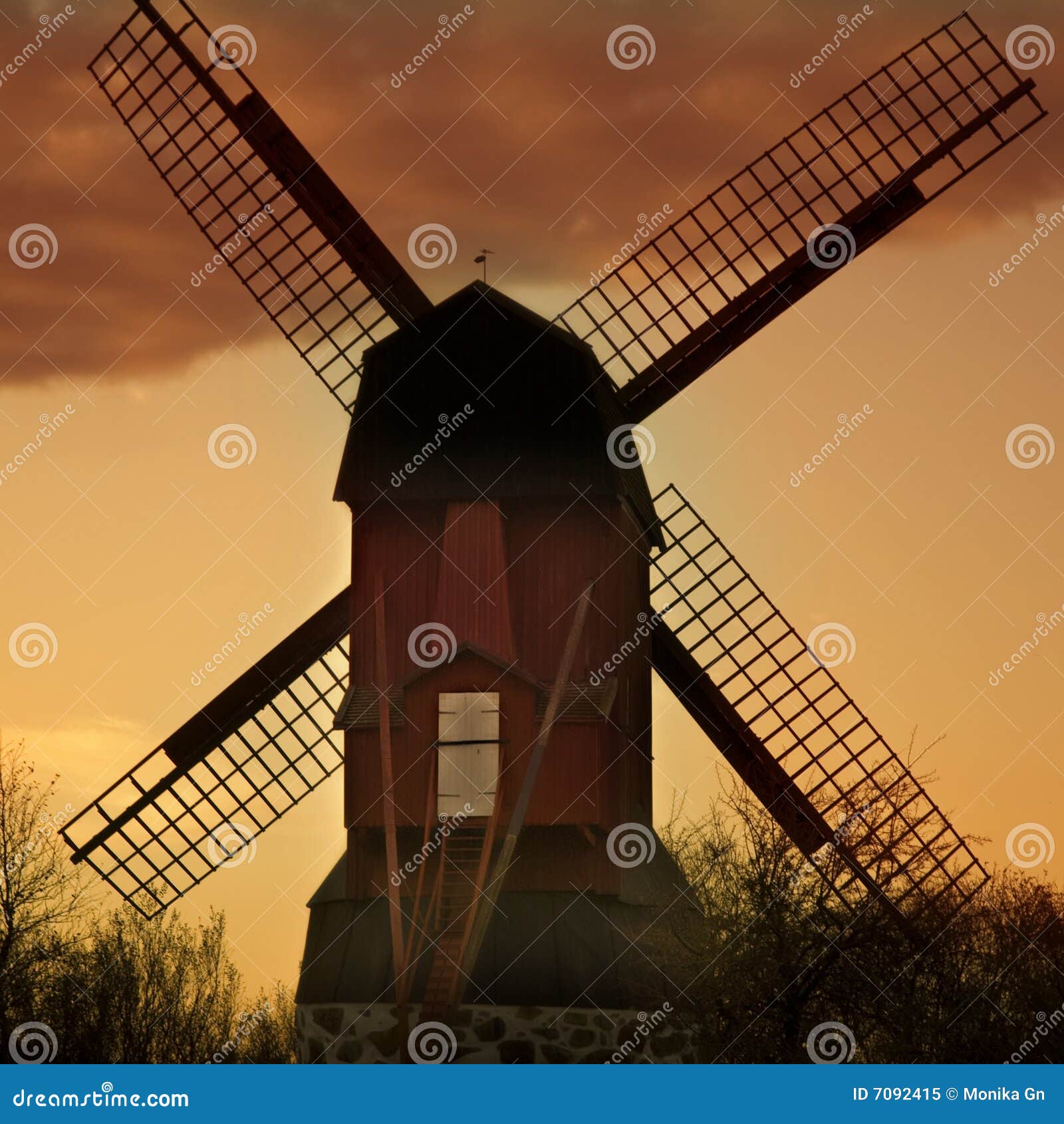 Windmill stock image. Image of reflection, airstream, breaking - 7092415