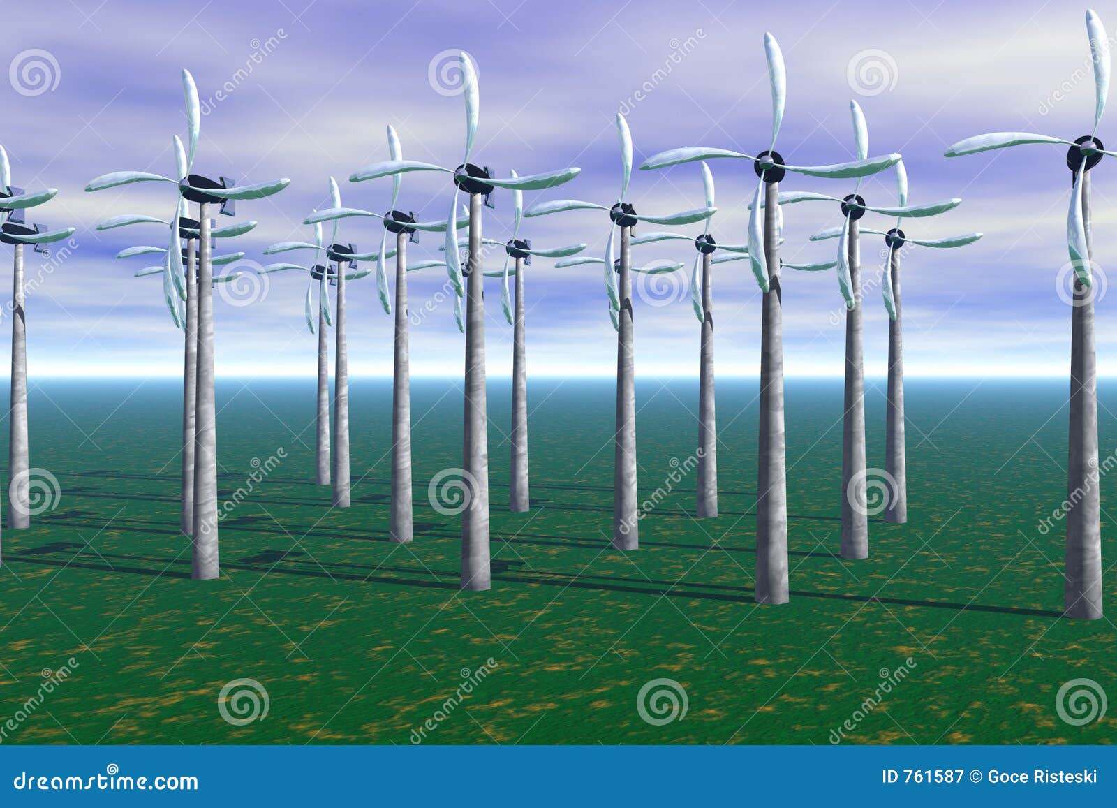 Windmill stock illustration. Illustration of future, industry - 761587