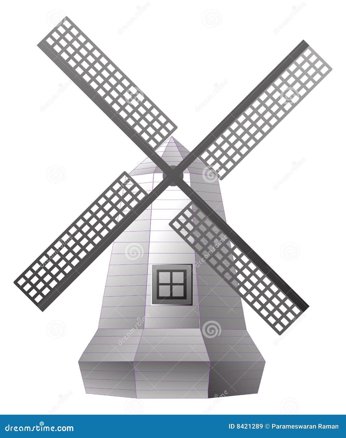 Windmill stock vector. Illustration of wind, illustrator - 8421289