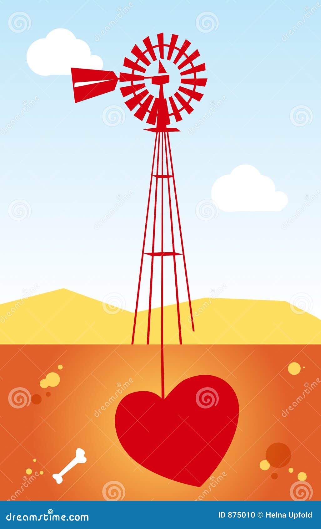 Windmill stock illustration. Illustration of cloud, love - 875010
