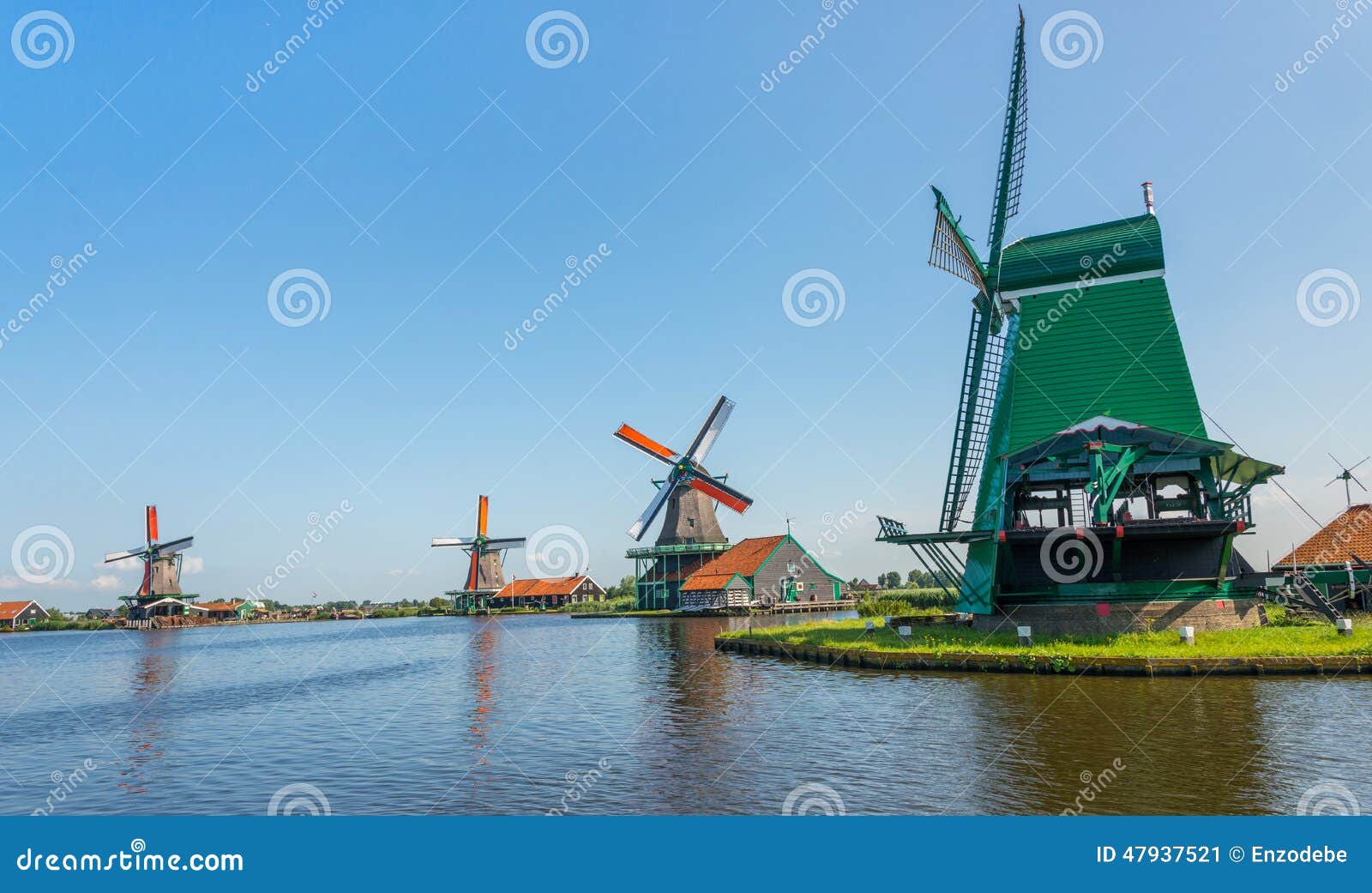 Windmill amsterdam stock image. Image of windmill, rural - 47937521