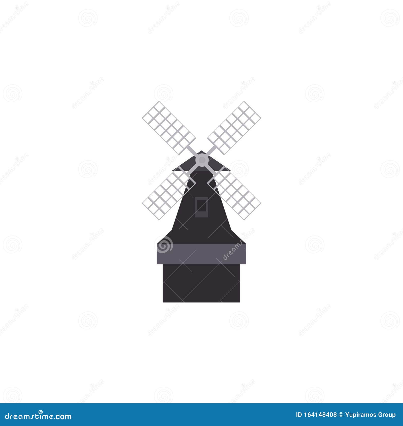 Windmill Antique Medieval Flat Design Stock Vector - Illustration of ...