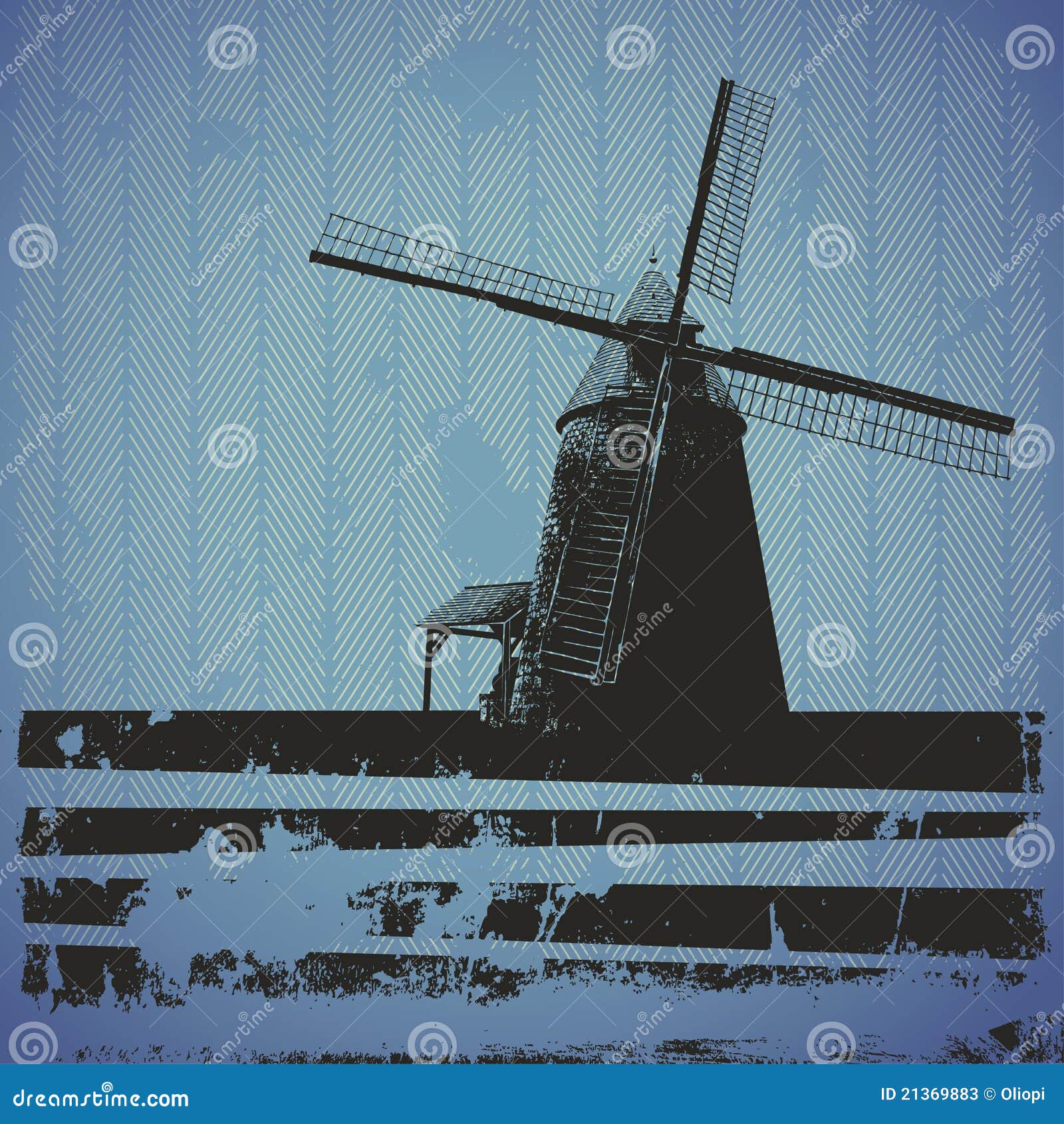 Windmill Banner stock vector. Illustration of environment - 21369883