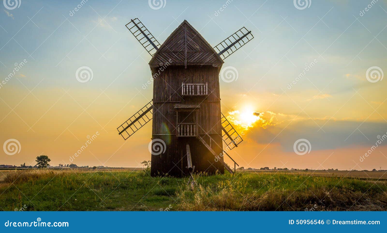 Windmill stock photo. Image of clouds, warm, beautiful - 50956546