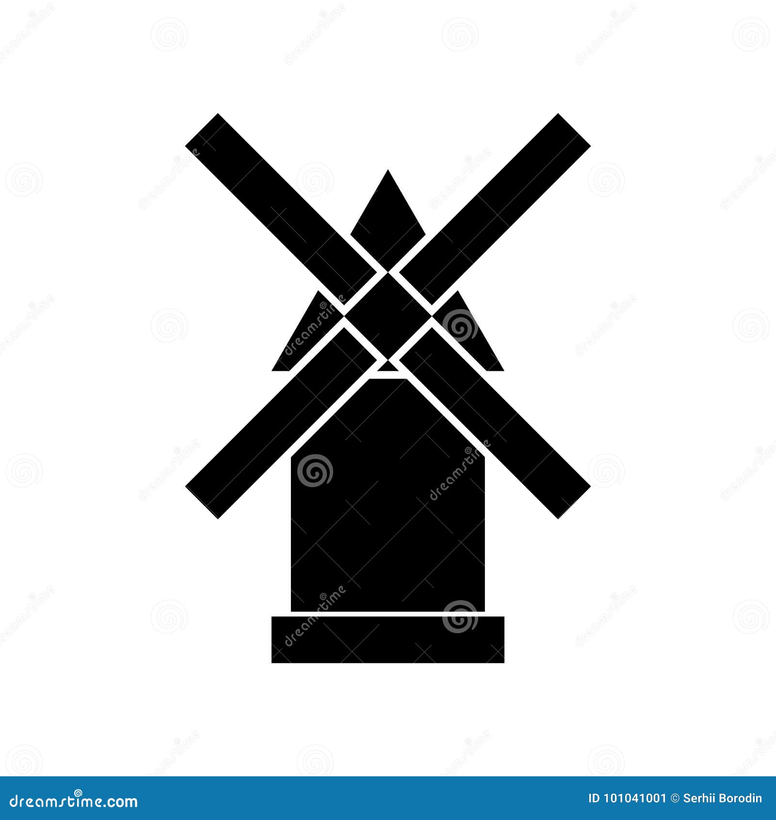 Windmill black icon . stock vector. Illustration of agriculture - 101041001