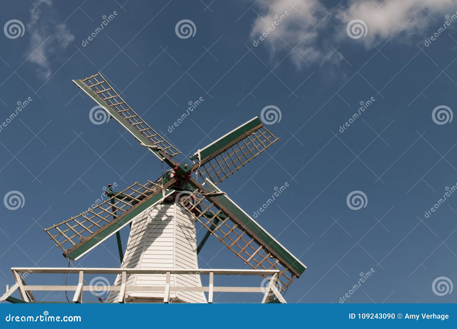 Old Dutch Windmill with Blades Stock Photo - Image of wood, netherlands ...