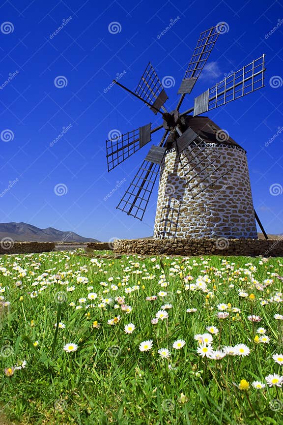 Windmill blue stock image. Image of blue, colorful, fuel - 4742477
