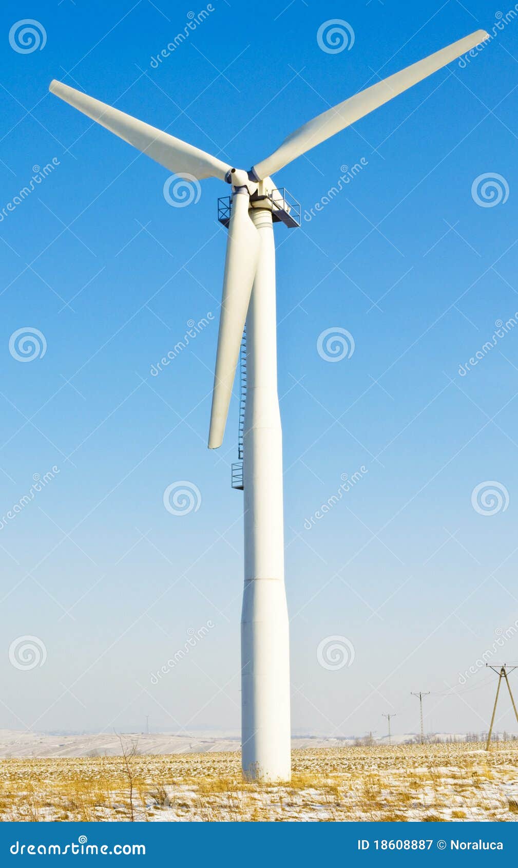 Windmill on the blue sky stock image. Image of renewable - 18608887