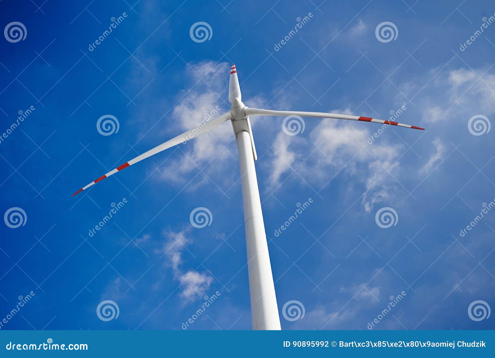 Windmill on Blue Sky Background Stock Photo - Image of wind, ecology ...