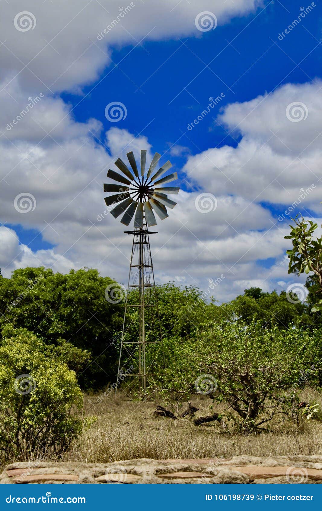 Windmill in the blue skye stock image. Image of summer - 106198739