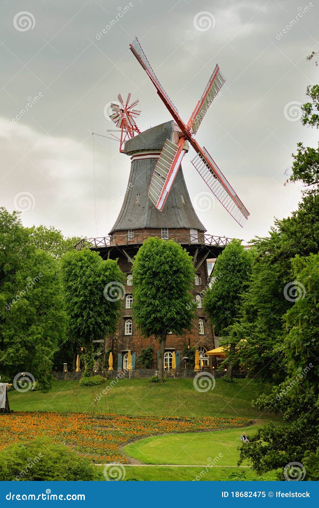 Windmill in Bremen, Germany Stock Image - Image of farmland, farm: 18682475