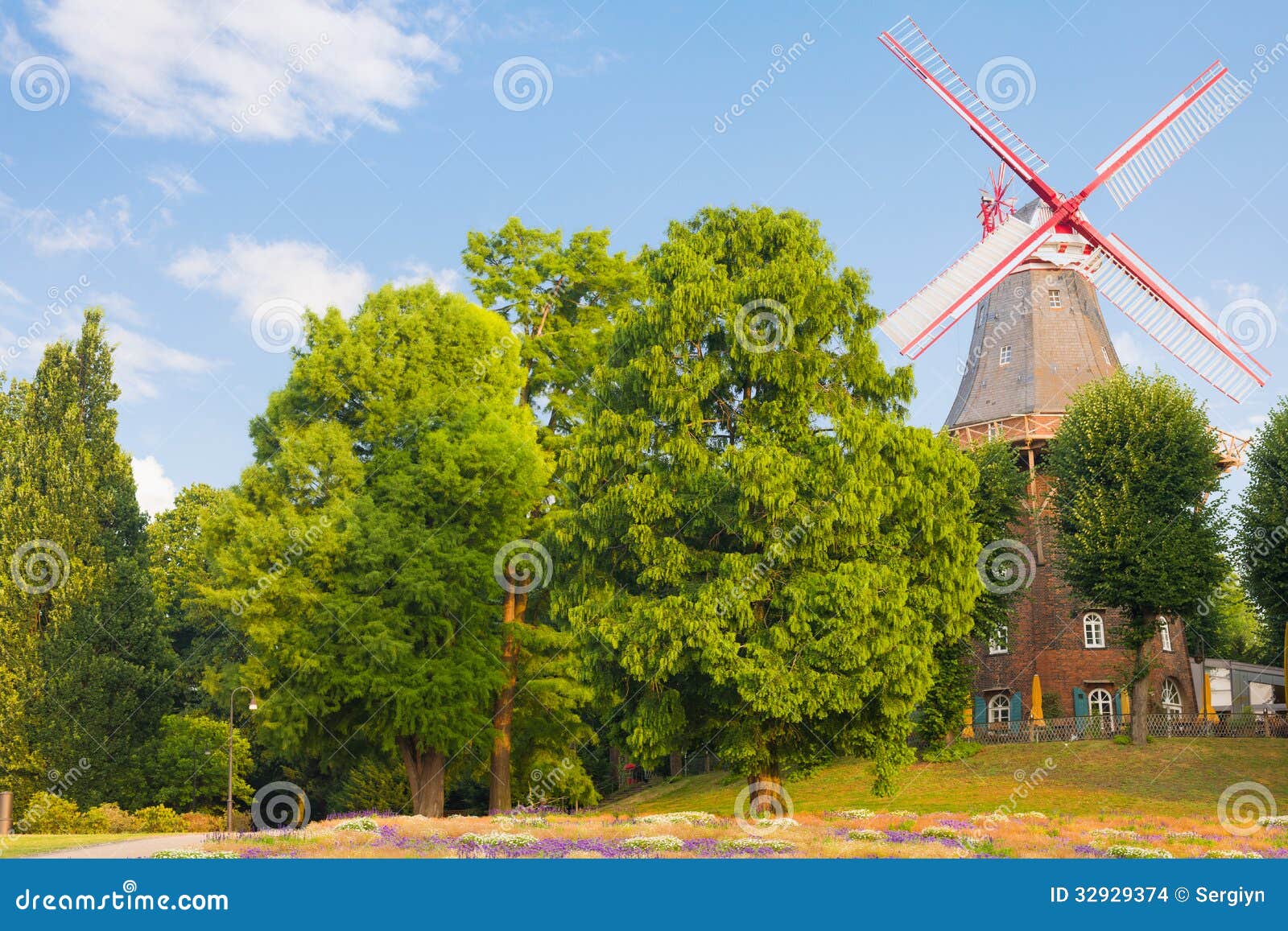 Windmill in Bremen stock photo. Image of culture, square - 32929374