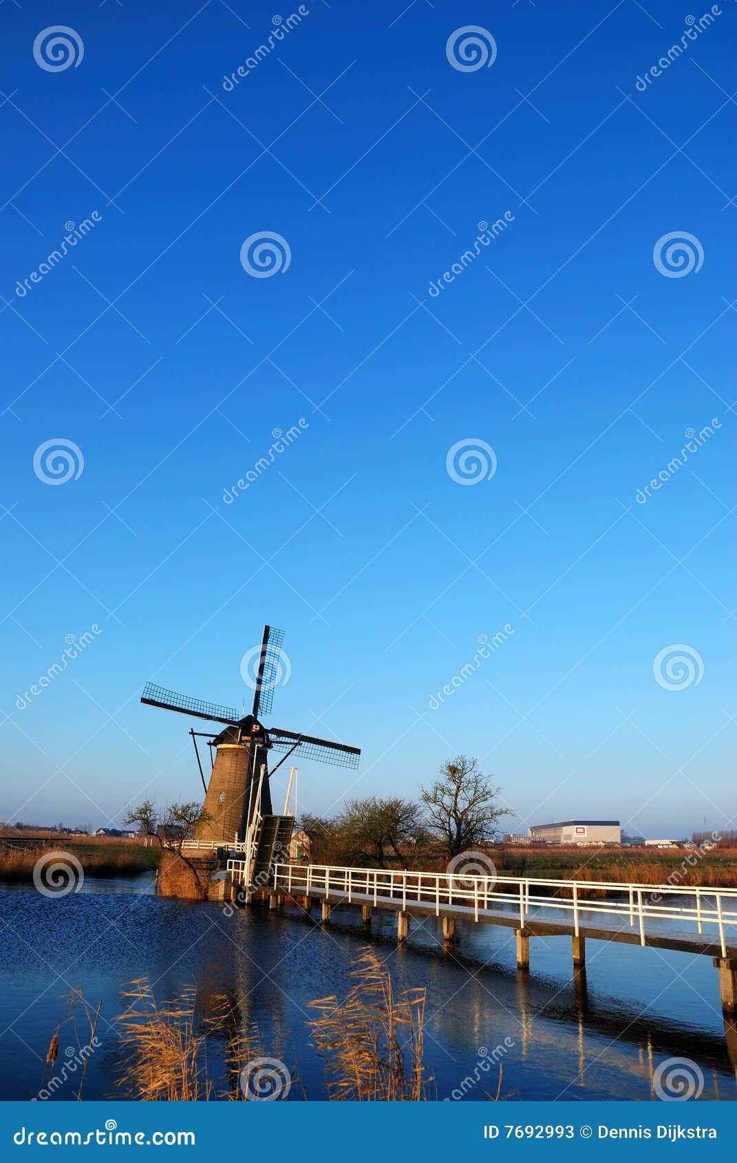 Windmill with bridge stock image. Image of landscape, heritage - 7692993