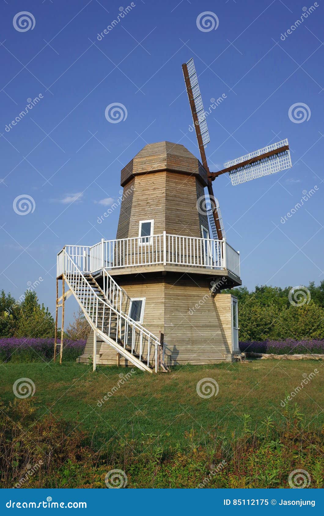 Windmill building stock image. Image of cloudy, farm - 85112175