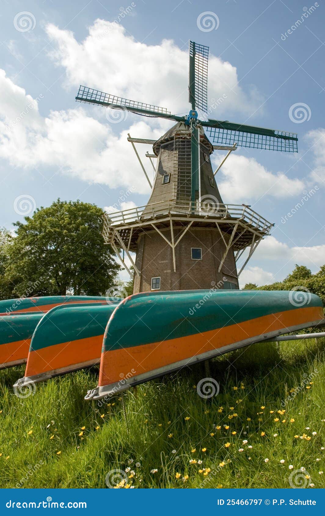 Windmill with canoes stock image. Image of green, sports - 25466797