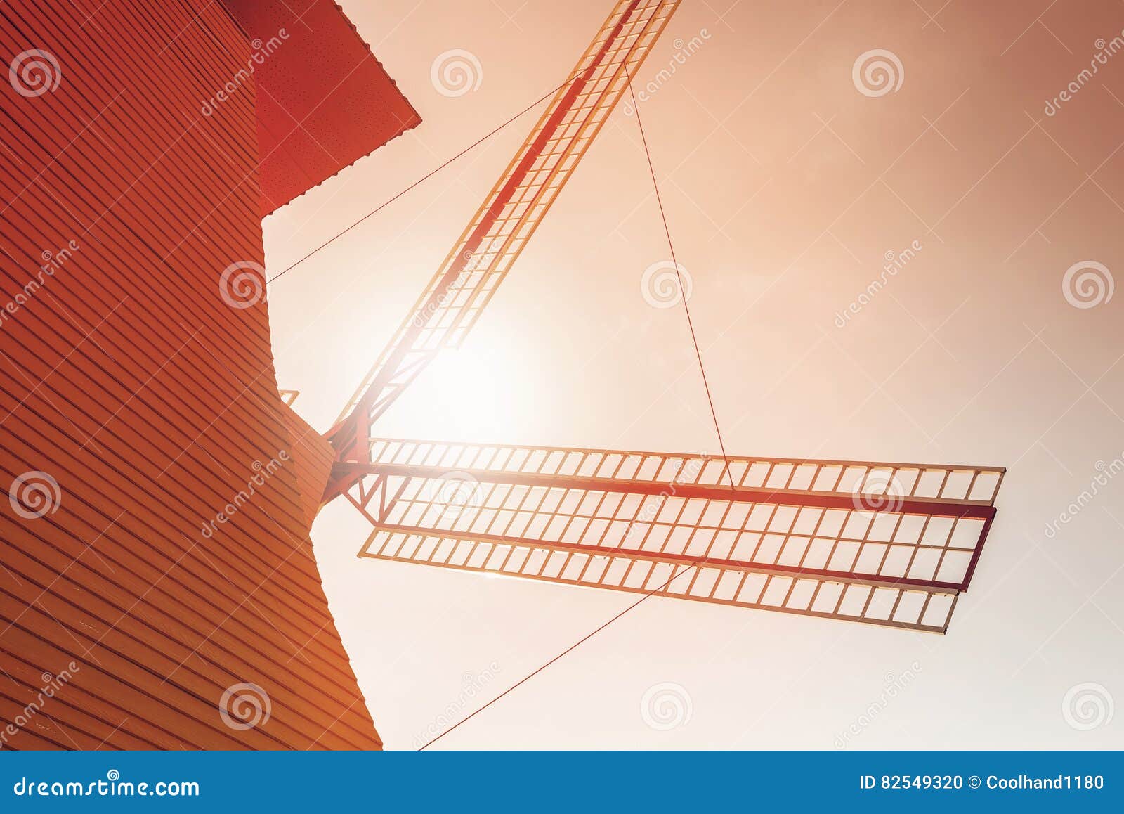 Windmill in Close Up View with Sunlight Stock Photo - Image of nature ...