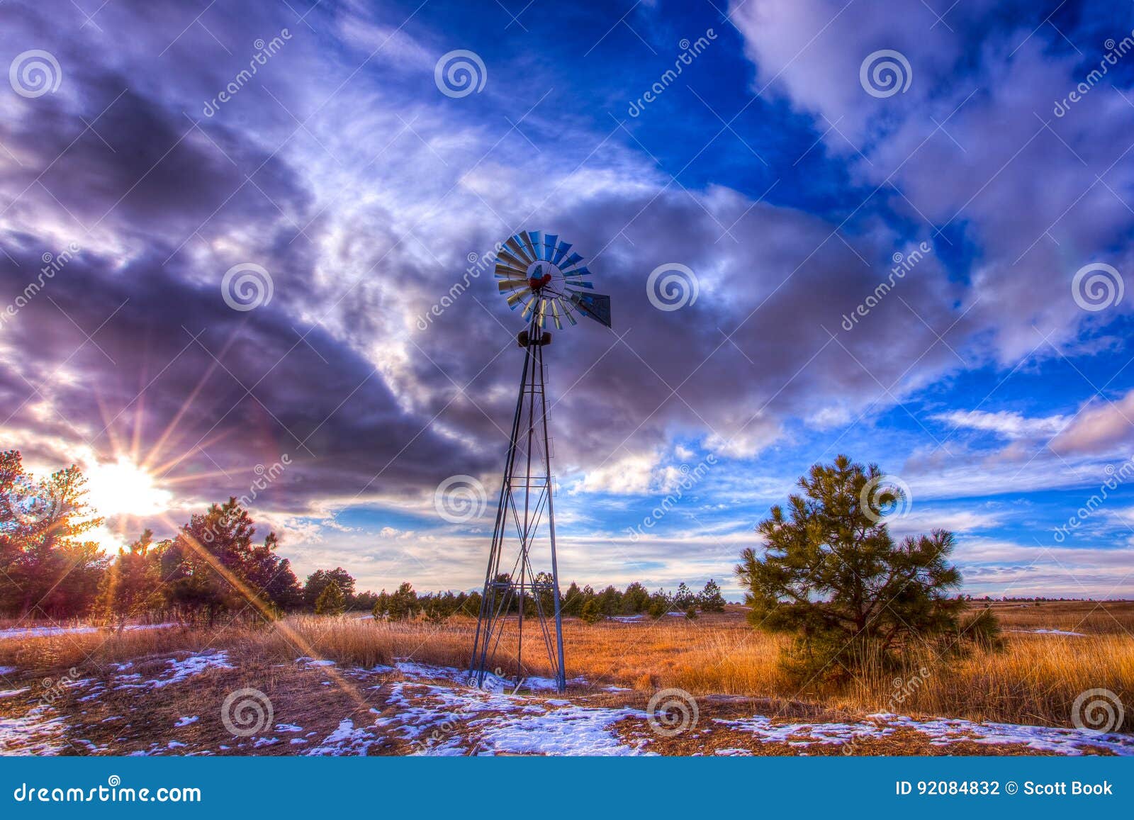 Windmill on the Colorado Plains Stock Photo - Image of prarie ...