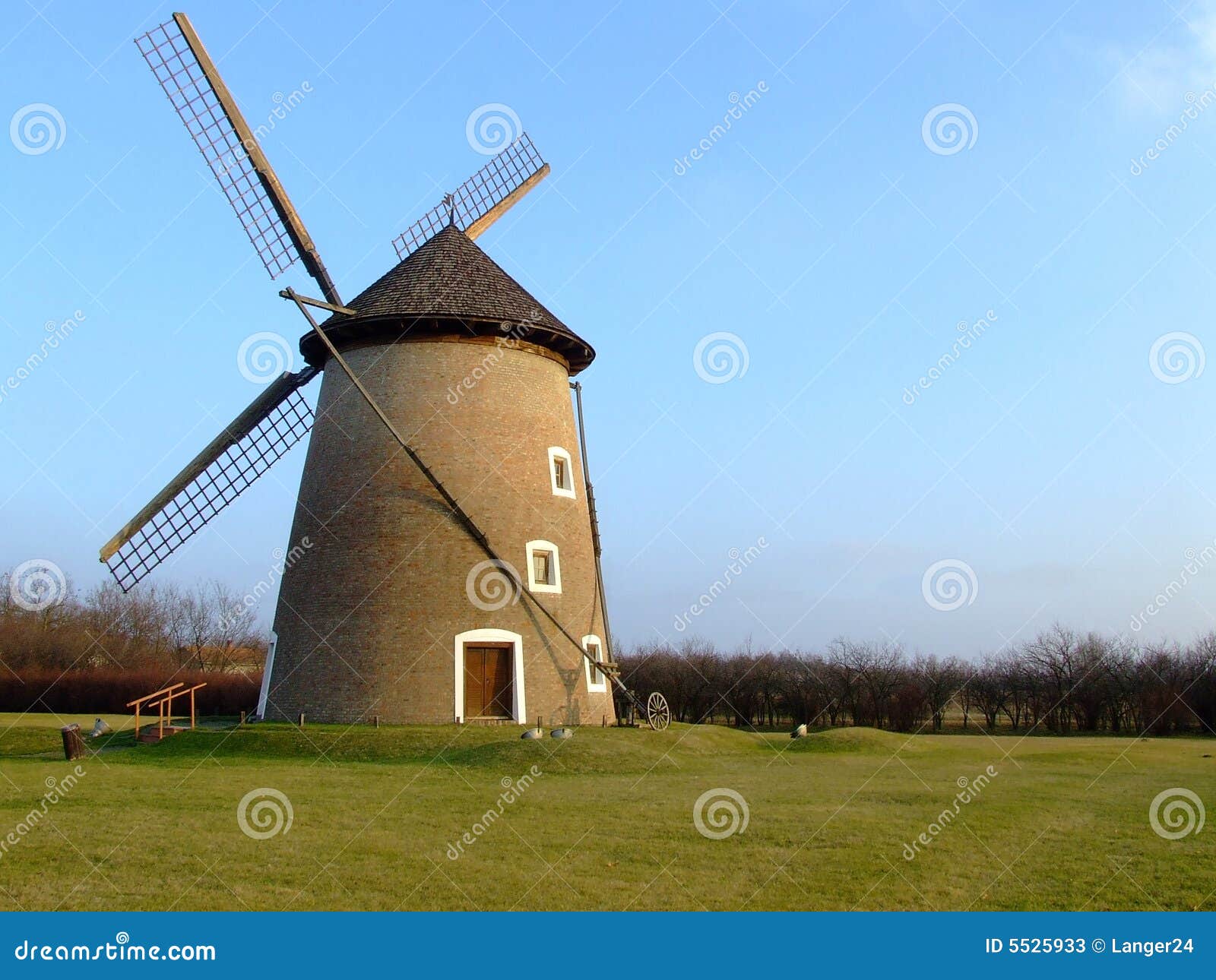 Windmill in countryside stock image. Image of facade, windmill - 5525933