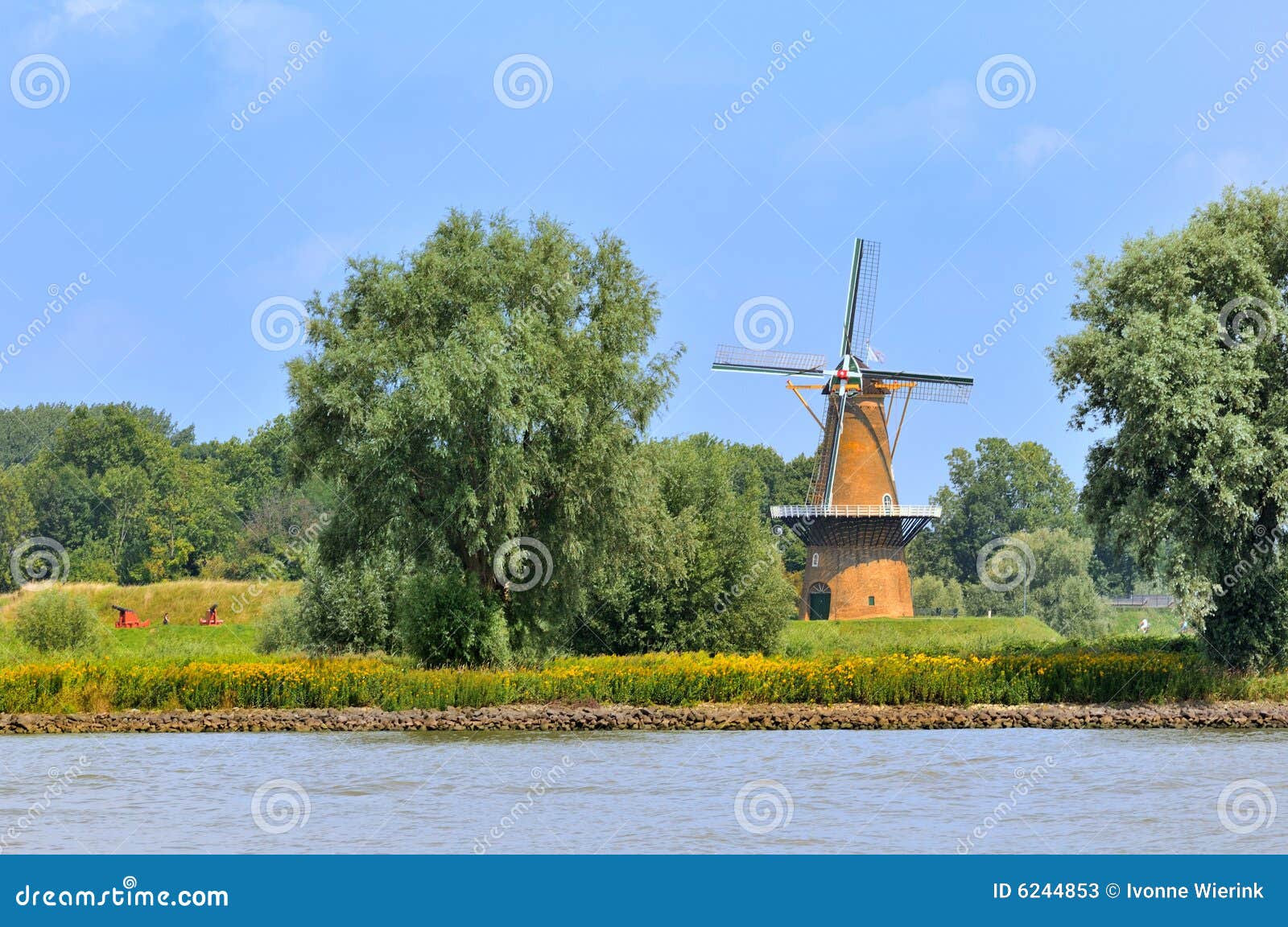 Windmill De Hoop stock image. Image of water, trees, holland - 6244853