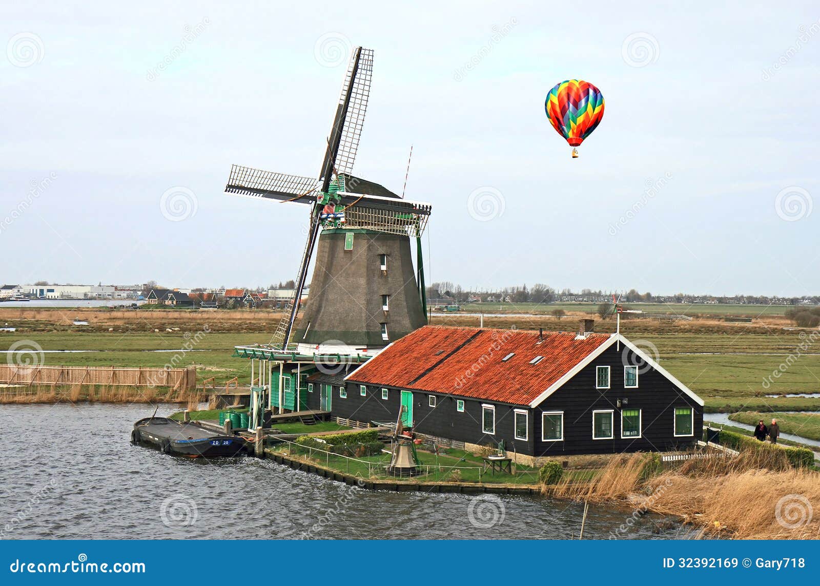 The Windmill in Dutch Countryside Stock Image - Image of cloud, culture ...